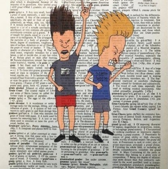 Other | Beavis Butthead Dictionary Book Page Art Decor | Poshmark